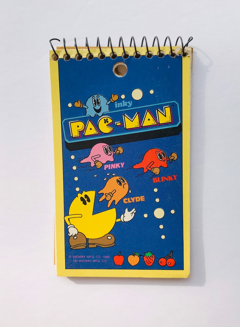 Pac-man Vintage Notepad 1980 Mini Spiral Notebook - Etsy