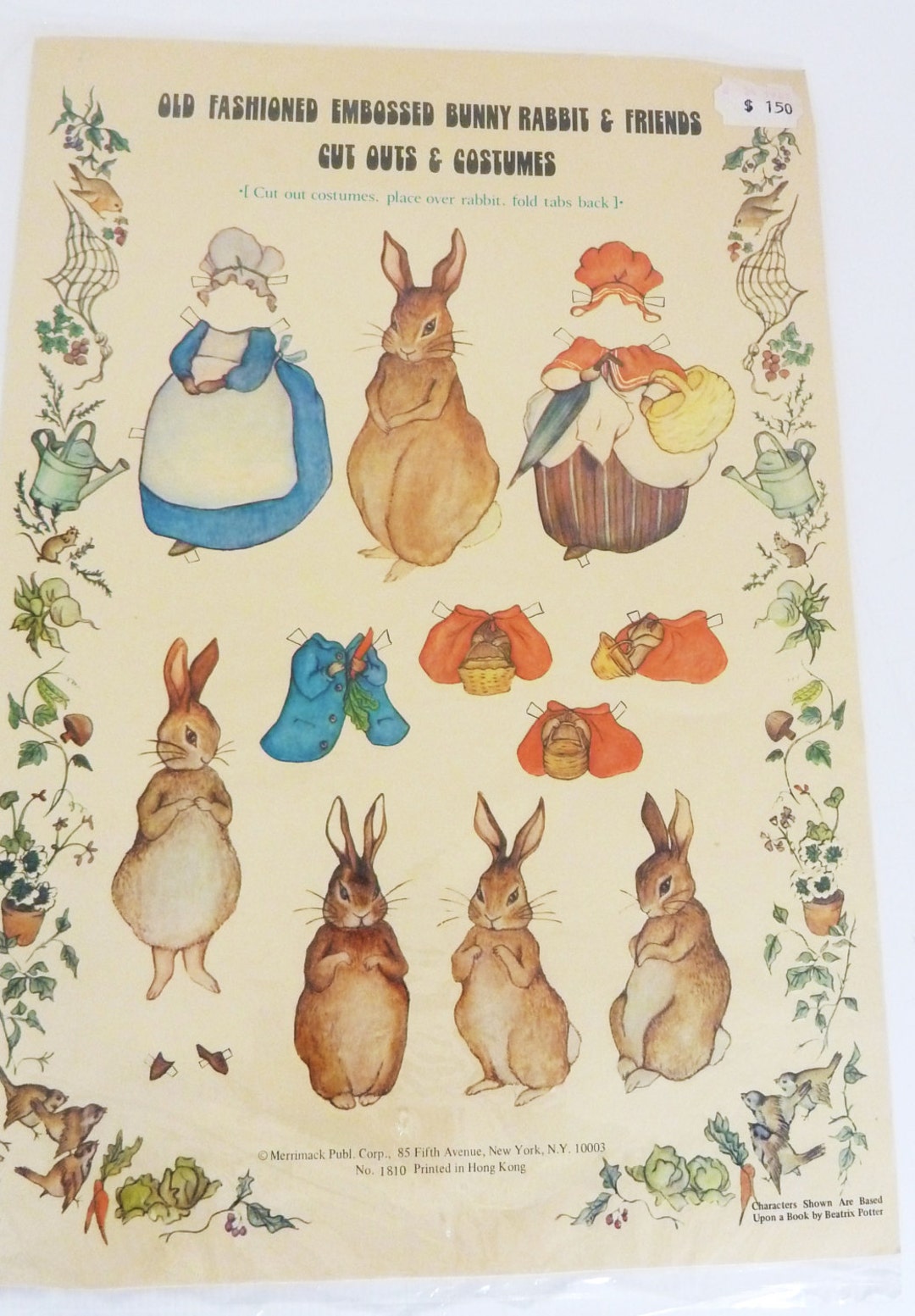 Embossed Bunny Rabbit and Friends Cut Outs and Costumes - Etsy