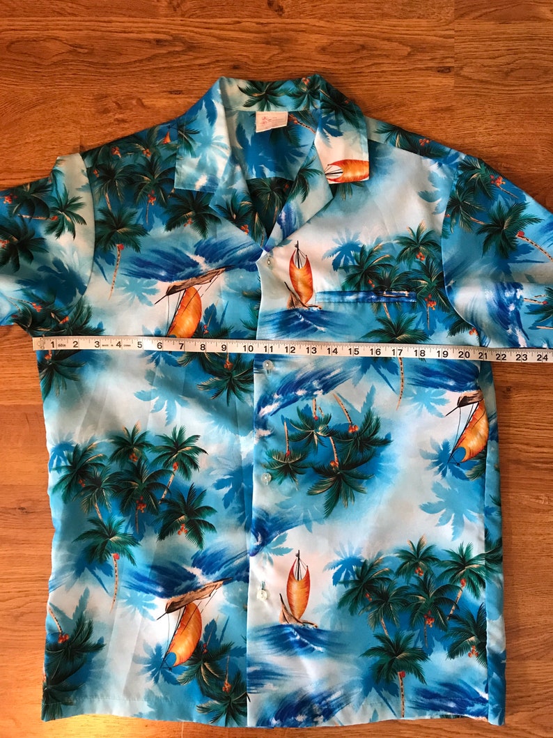Kalena Fashions of Hawaii Luau Hawaiian Blue Button Front Shirt - Etsy