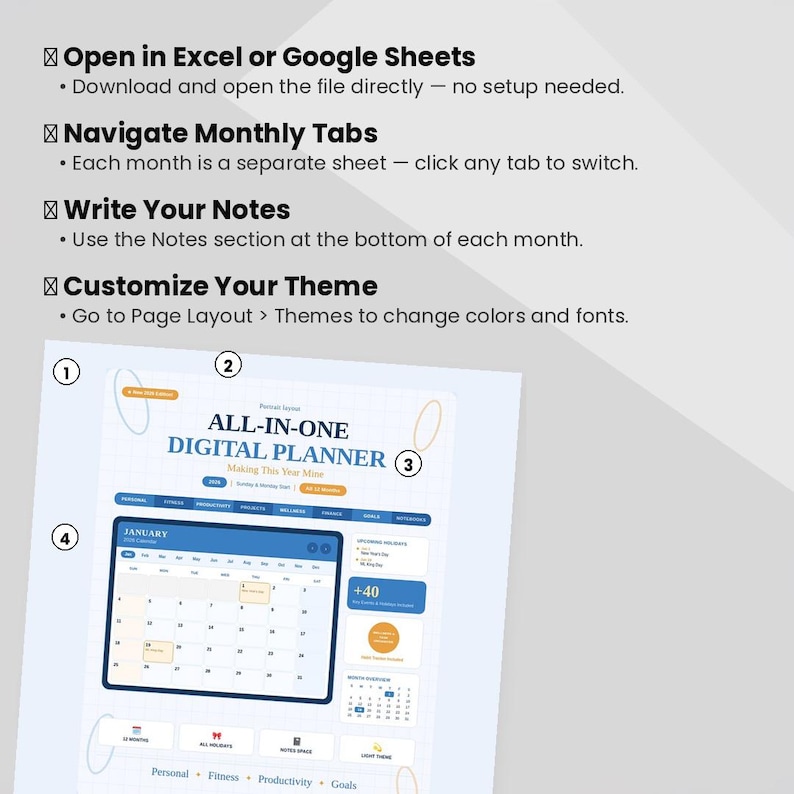 2026 Digital Planner Goodnotes Planner 2026 Daily & Weekly Planner Adhd ...