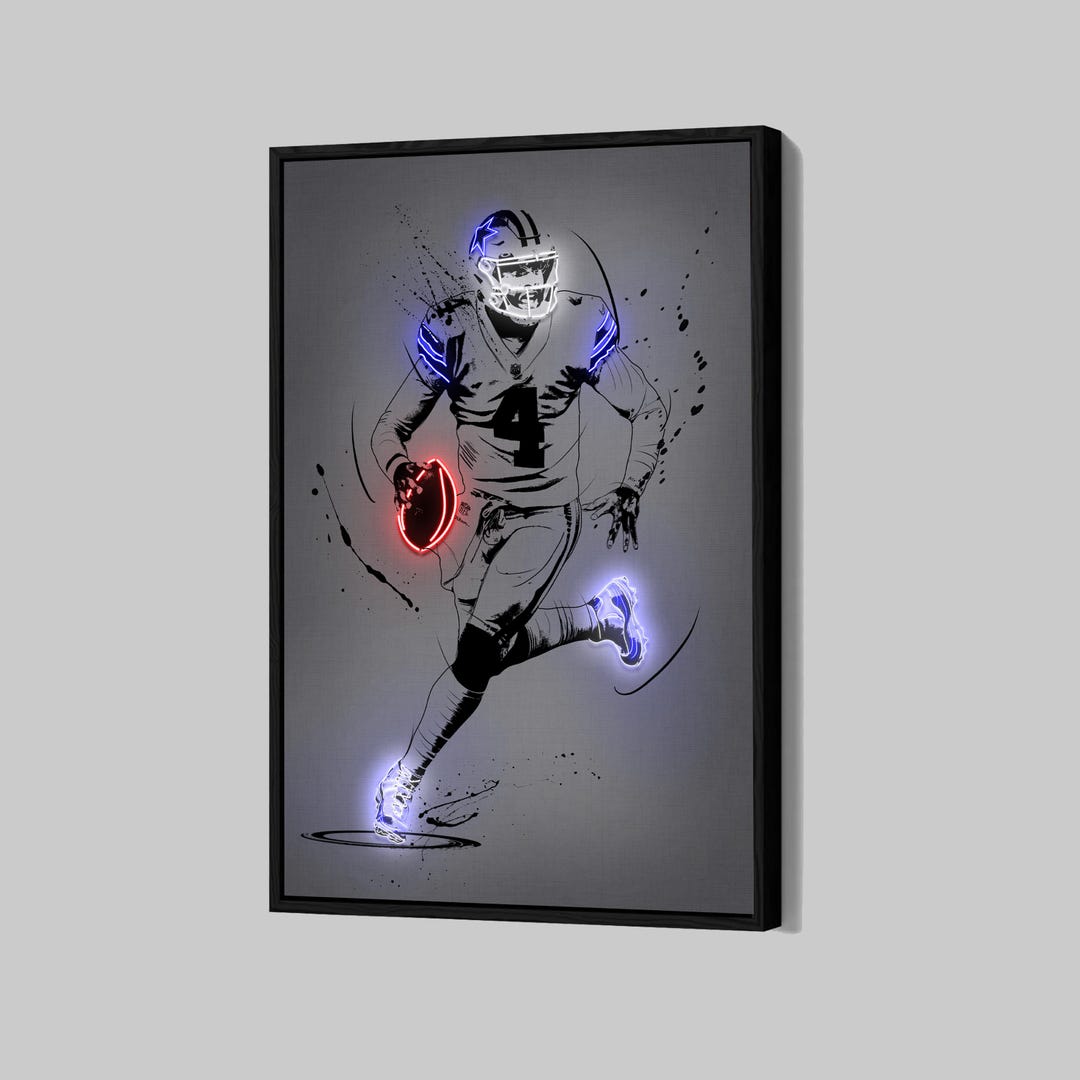 Dak Prescott Poster Dallas Cowboys Canvas Football Wall Art NFL Sports ...