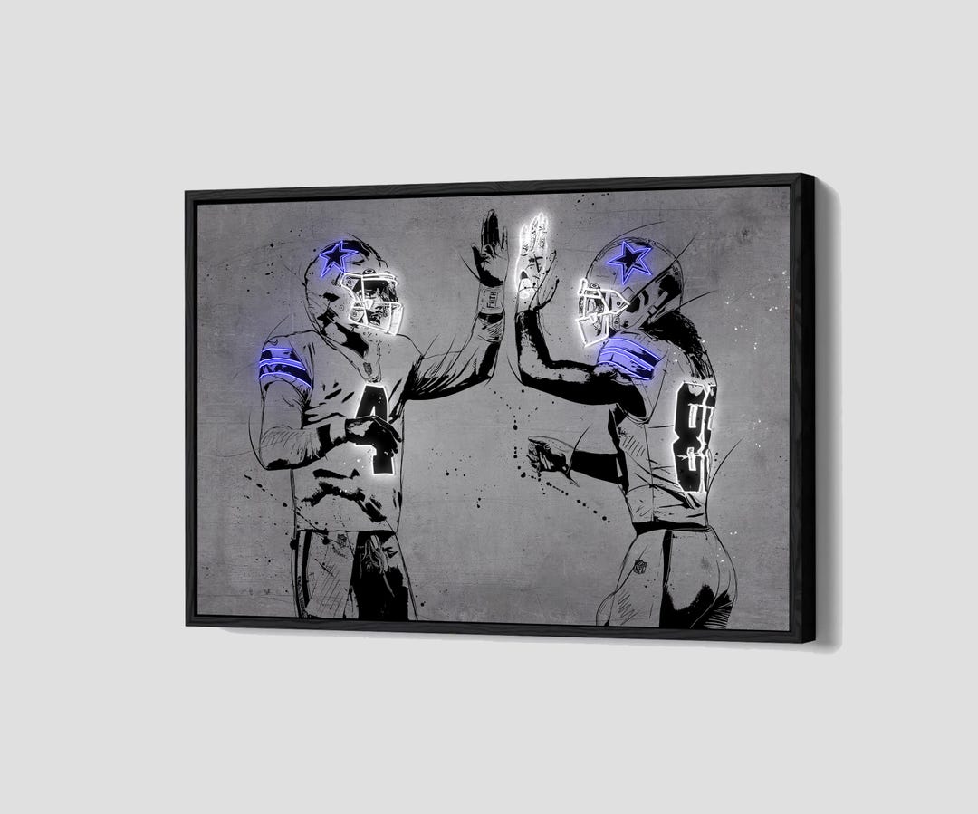 Dak Prescott Ceedee Lamb Poster Dallas Cowboys Canvas Football Wall Art ...