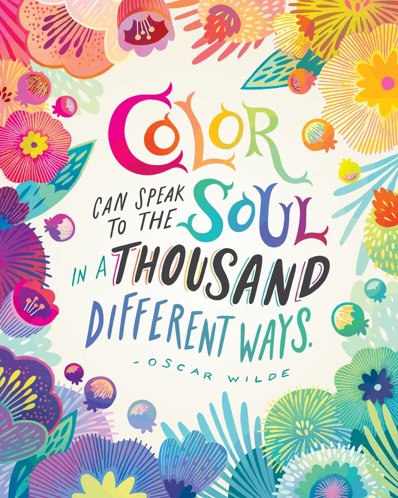 Oscar Wilde Quote / Rainbow Hand Lettering / Inspirational Quote ...
