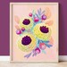 Bright Wall Decor / Colorful Flower Art / Boho Decor / Bold ...