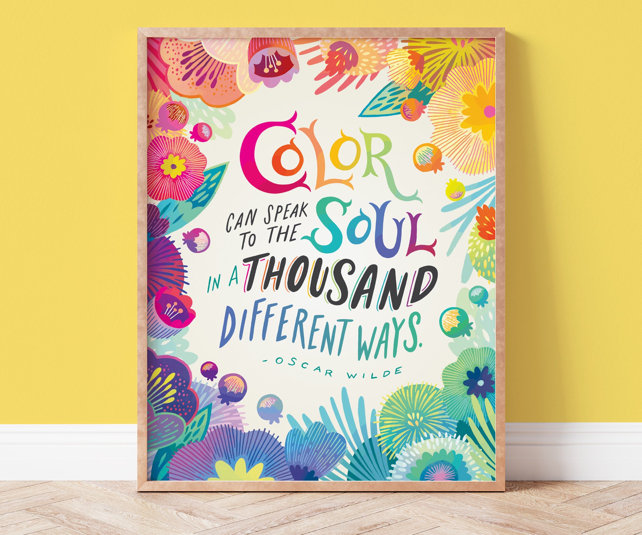 Oscar Wilde Quote / Rainbow Hand Lettering / Inspirational Quote ...