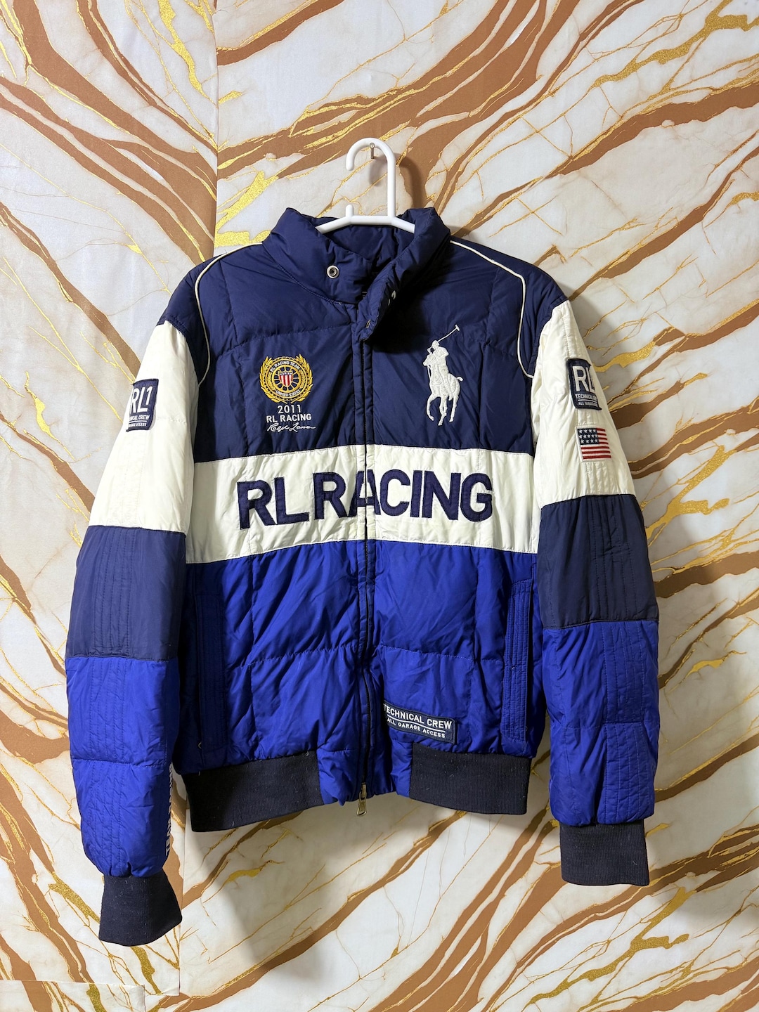 Vintage Polo Ralph Lauren RL Racing Puffer Jacket | 2011 Technical Crew ...