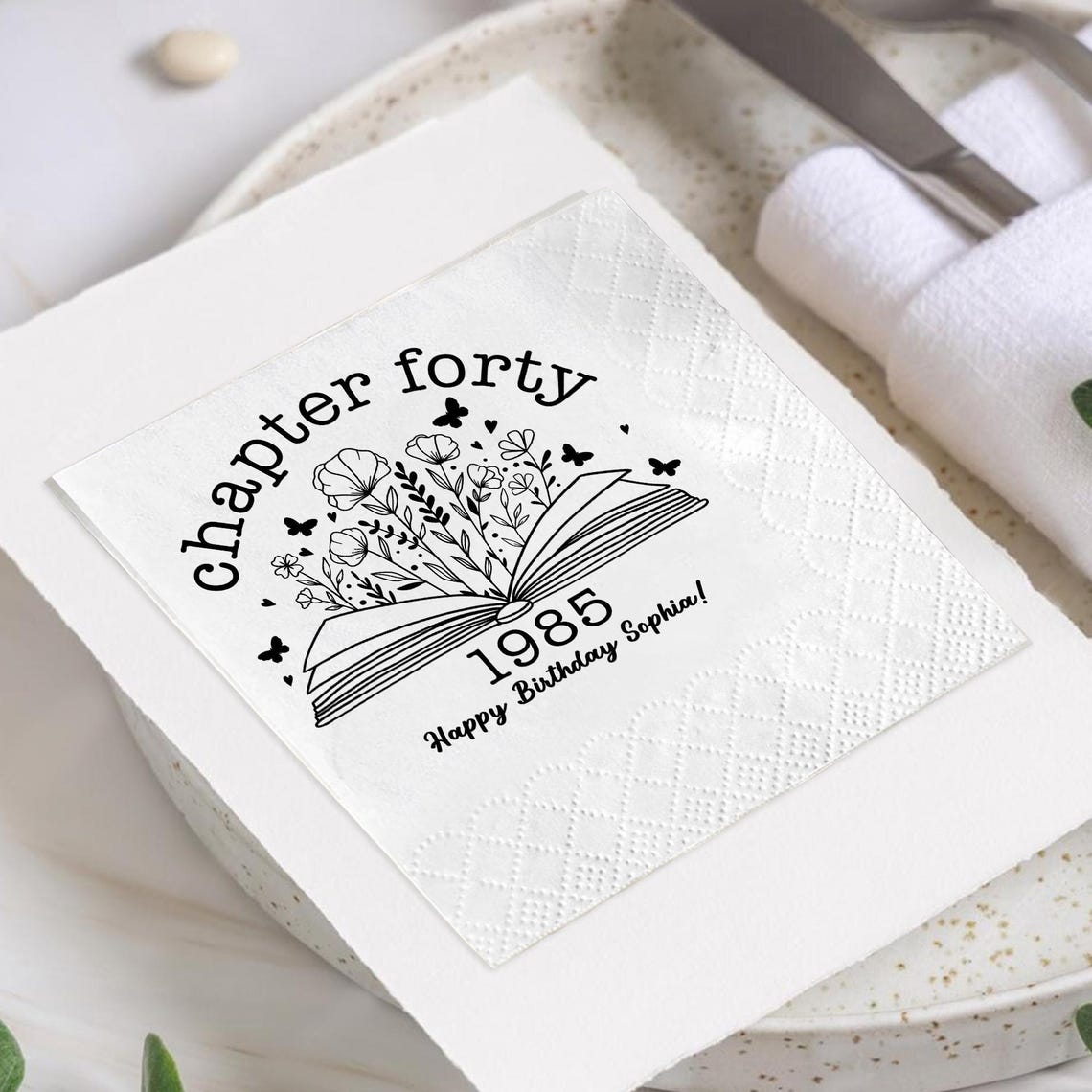 Chapter Birthday Napkins, Book Theme Birthday Party Decor, Custom ...