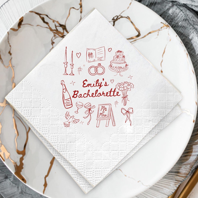 Happily Ever After Wedding Napkins, Cocktail Paper Napkins, Bridal ...