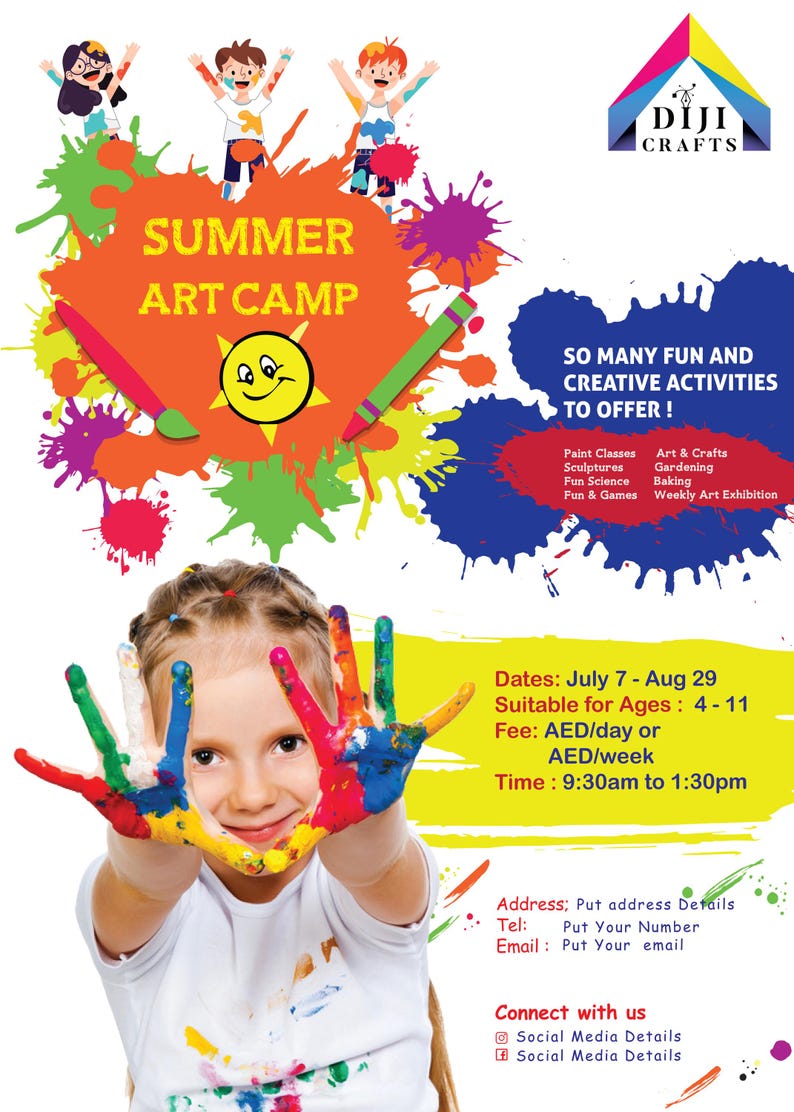 Modern Summer Camp Flyer Template Design - Etsy