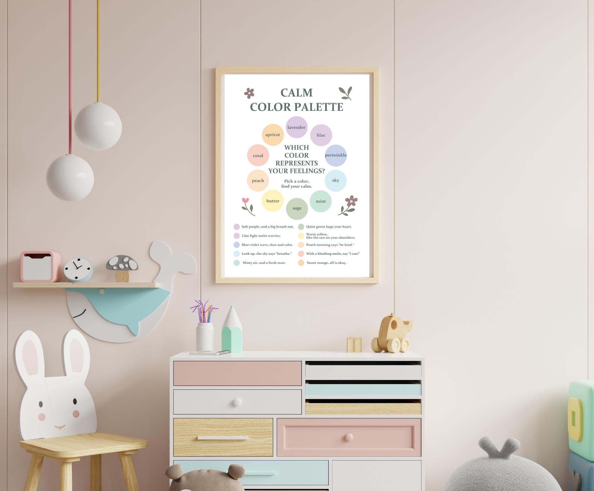 Calm Color Palette, Therapy Poster, Calming Strategies Print, Therapy ...
