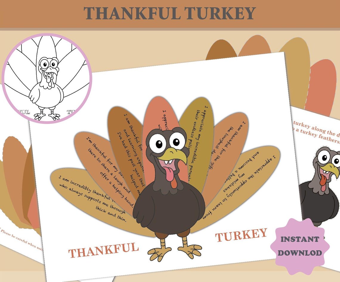 Thankful Turkey Bible Craft | Christian Thanksgiving Activity for Kids ...