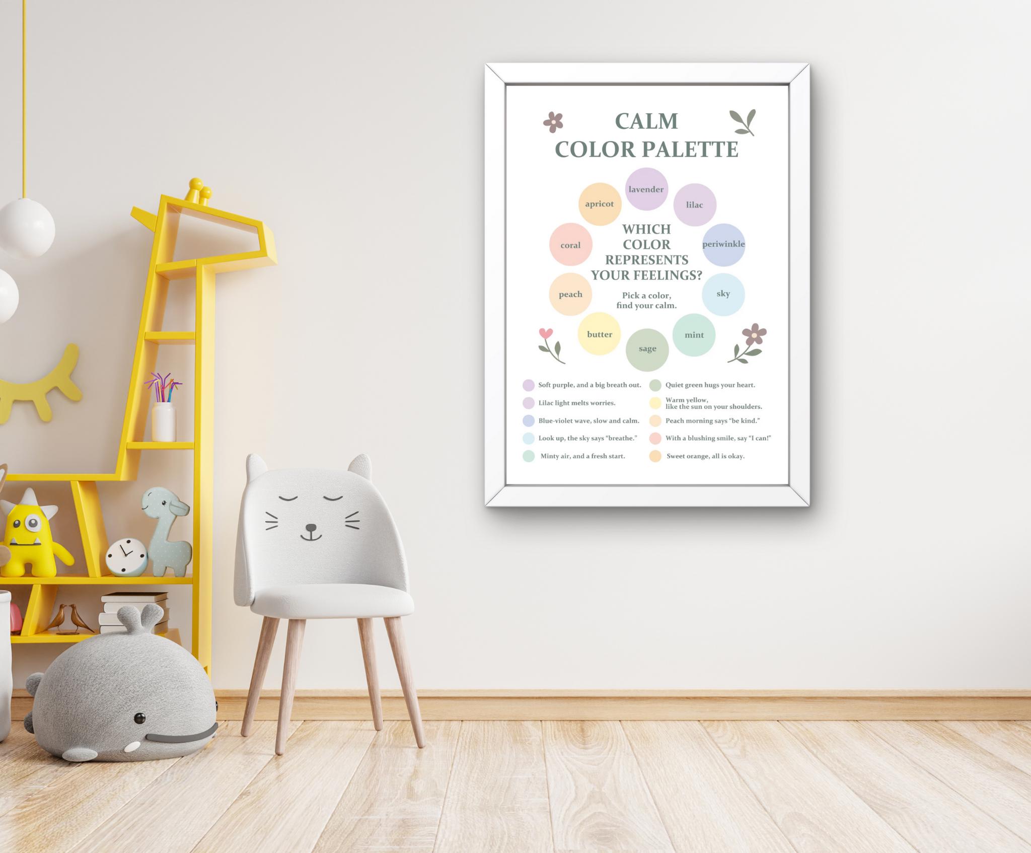 Calm Color Palette, Therapy Poster, Calming Strategies Print, Therapy ...