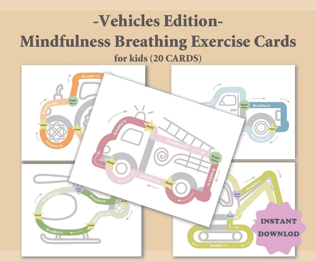 Printable Mindfulness Breathing Exercise Cards for Kids Calm Down ...