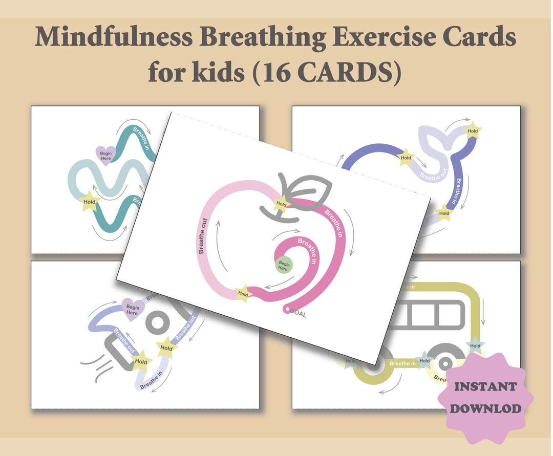 Printable Mindfulness Breathing Exercise Cards for Kids Calm Down ...