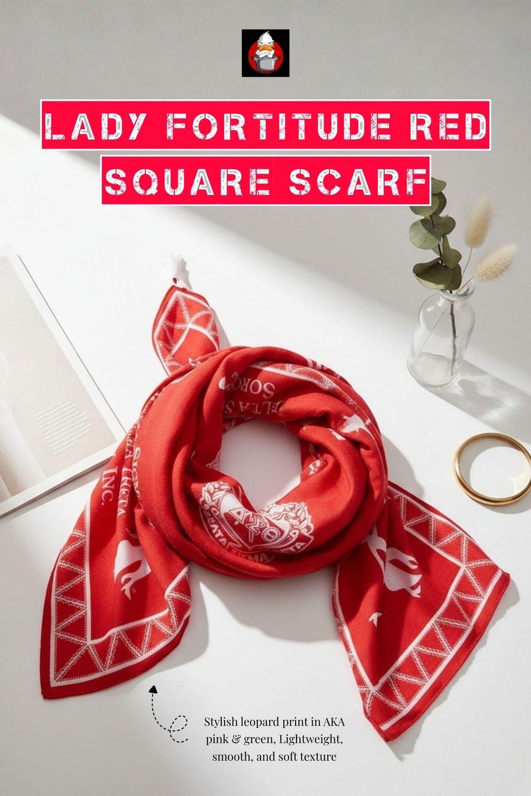DST Sorority Lady Fortitude Red Square Scarf - Etsy
