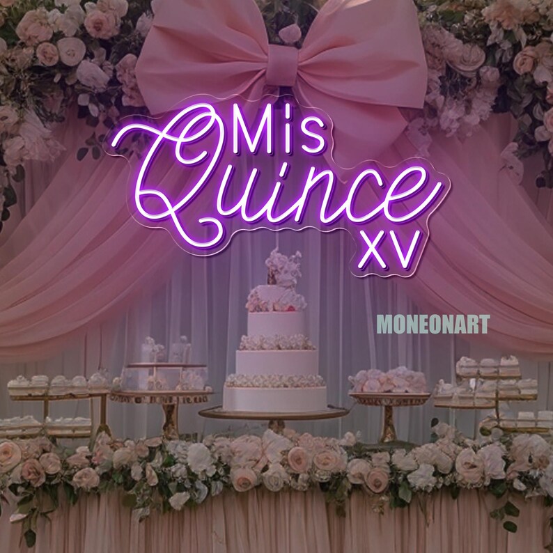 Mis Quince XV LED Neon Sign Custom Quinceañera Party Decor Sweet 15 ...