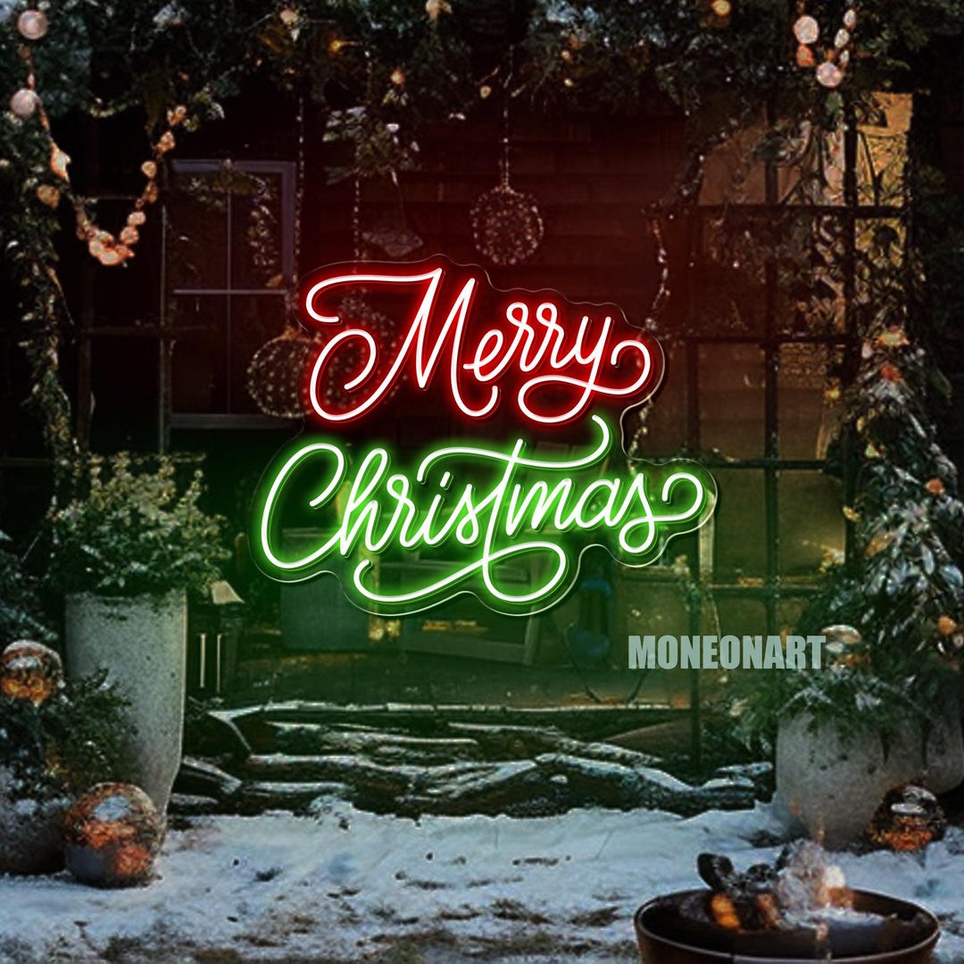 Custom Merry Christmas LED Neon Sign, Holiday Home Decor - Etsy