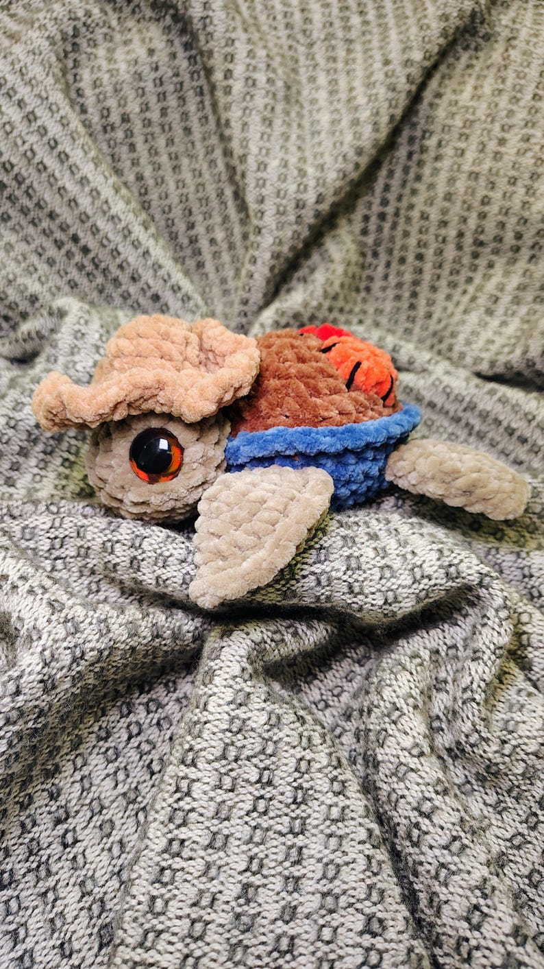 Crochet Scarecrow Turtle Plushie: Gift, Toy, Collectible - Etsy