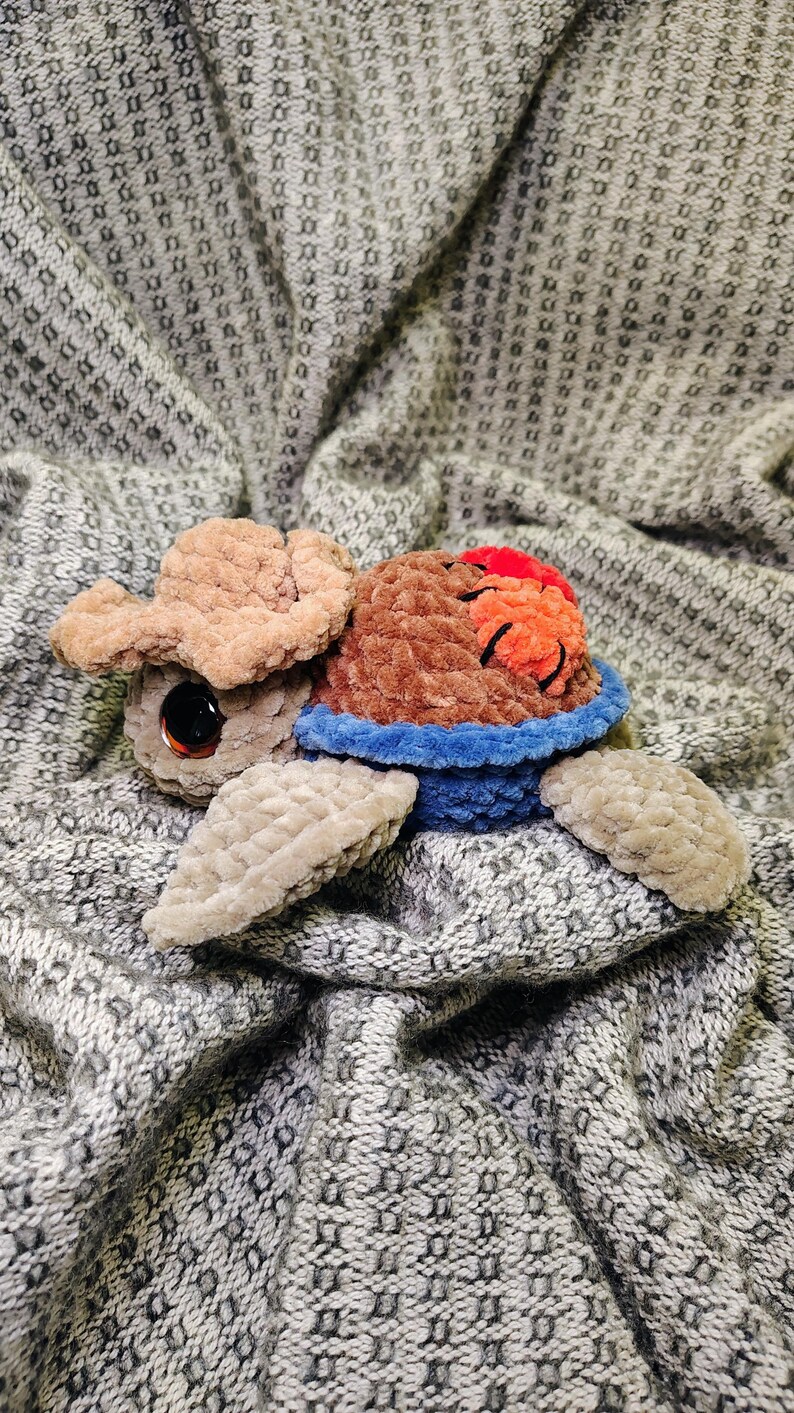 Crochet Scarecrow Turtle Plushie: Gift, Toy, Collectible - Etsy