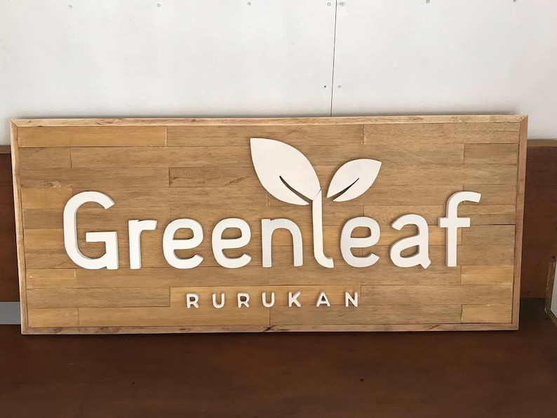 Custom Wooden Engraved Sign, 3D Wooden Round Sign, Custom Wood Office ...