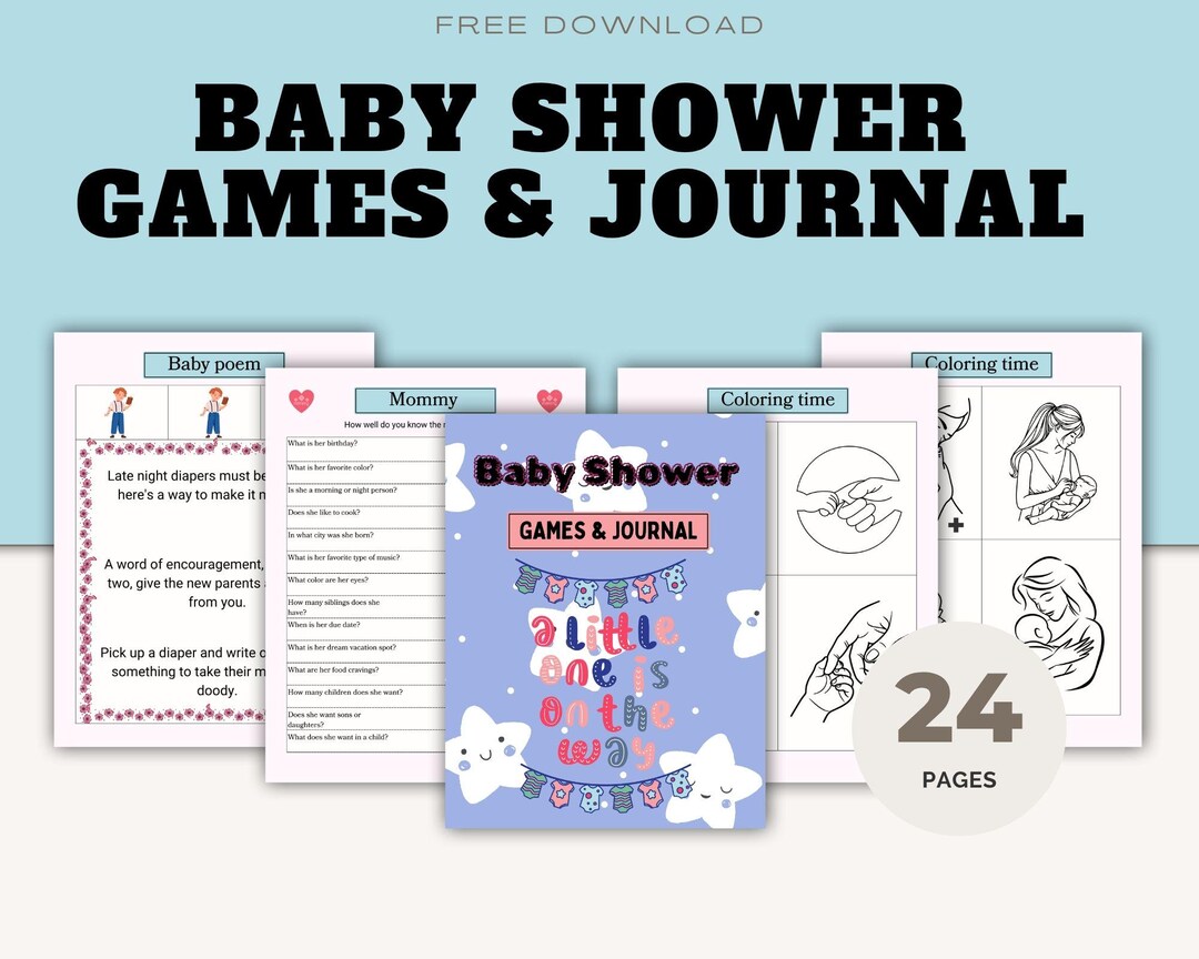 Baby Shower Journal – 24 Printable Pages for Planning & Cherished ...