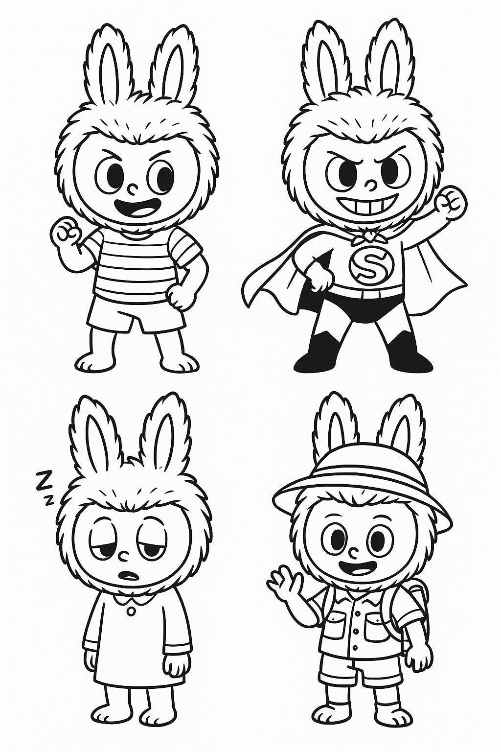 Labubu Coloring Page - Etsy