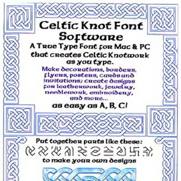 Celtic Knot Embroidery Font - Etsy
