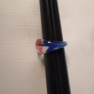 INJECTED LUCITE RING / Size 8-1/4 / Layered / Laminated / Go-go / Disco ...