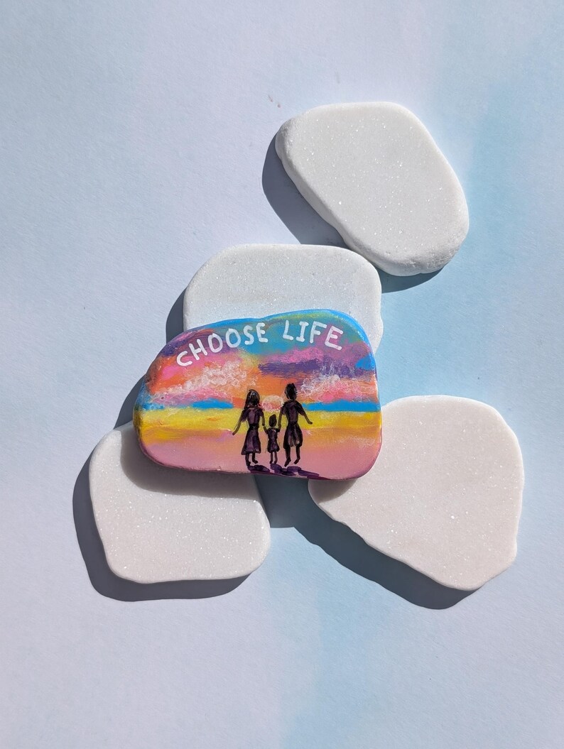 Choose Life Painted Rock- Hand-painted Family Tribute Stone in Hebrew ...