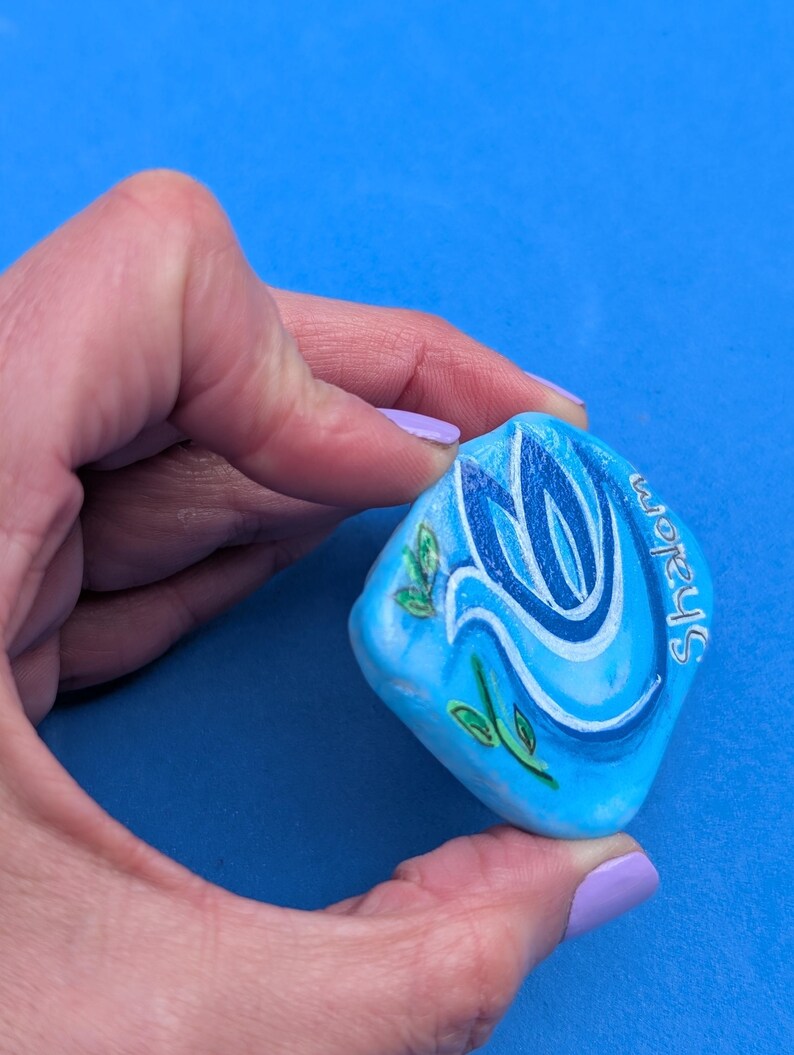 Shalom Dove Stone | Hand-painted Jewish Memorial Keepsake - Etsy