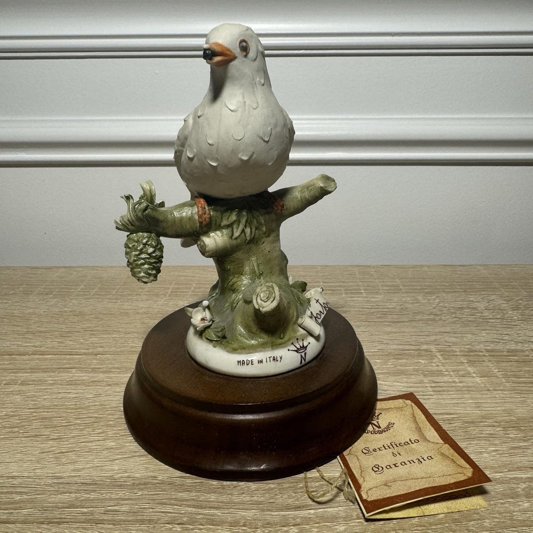 Vintage Capodimonte Dove Bird on Branch Figurine Made in Italy - Etsy