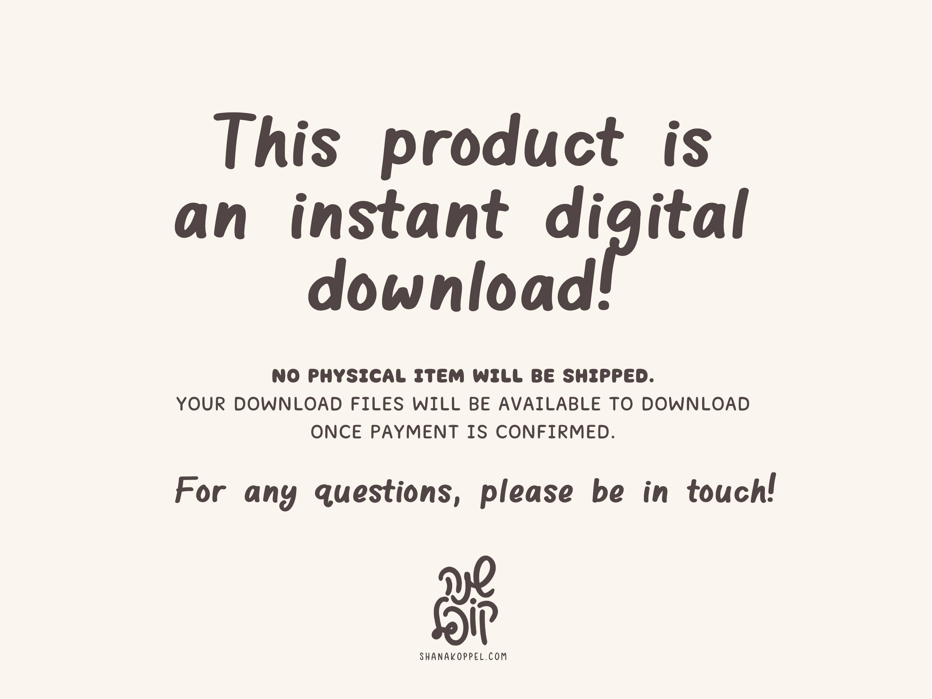 Bracha Printable Poster Set • Jewish Kitchen Art • Hebrew Brachos for ...