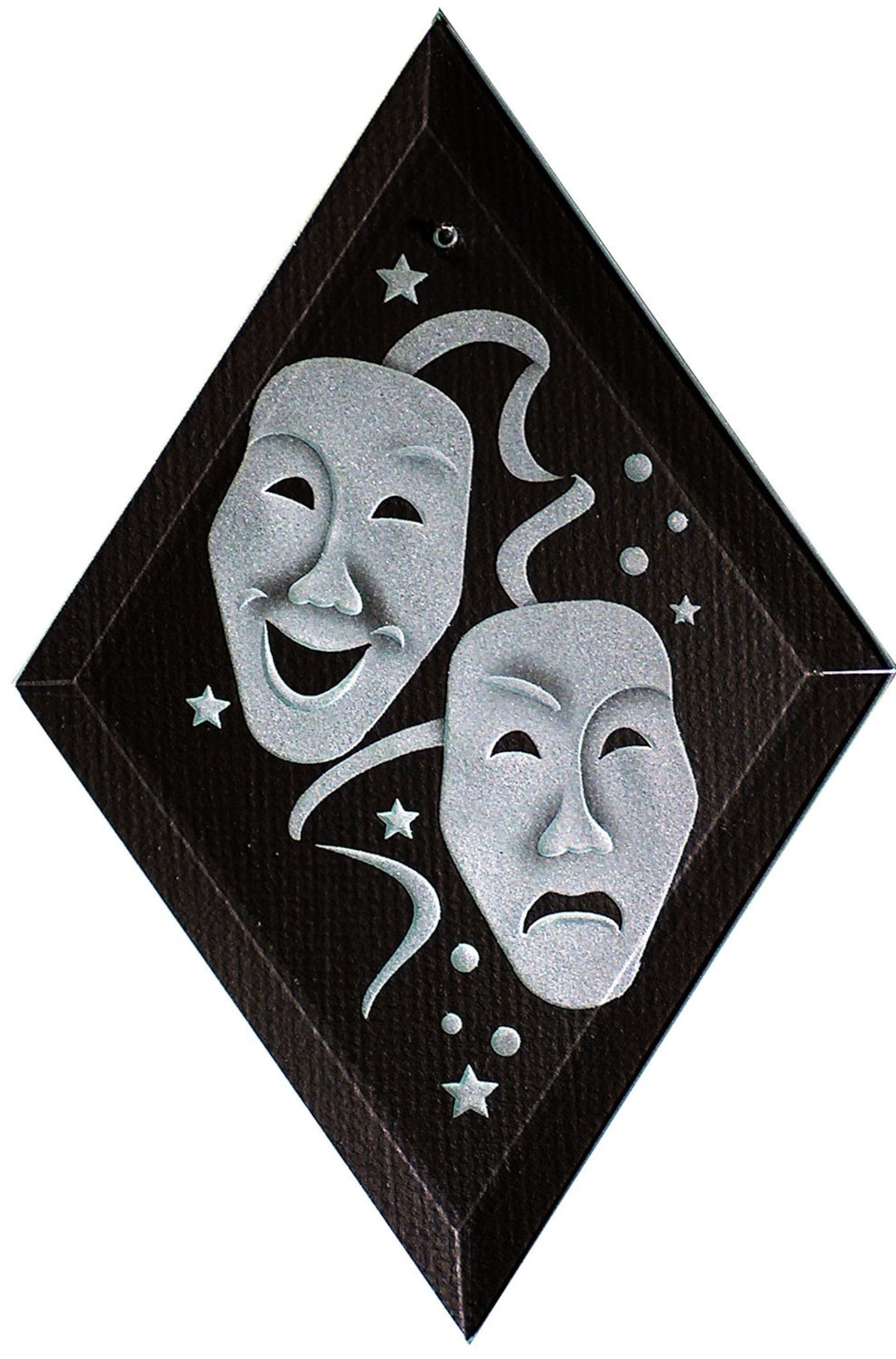 Carved Glass Theater Masks Hanging Suncatcher - Etsy
