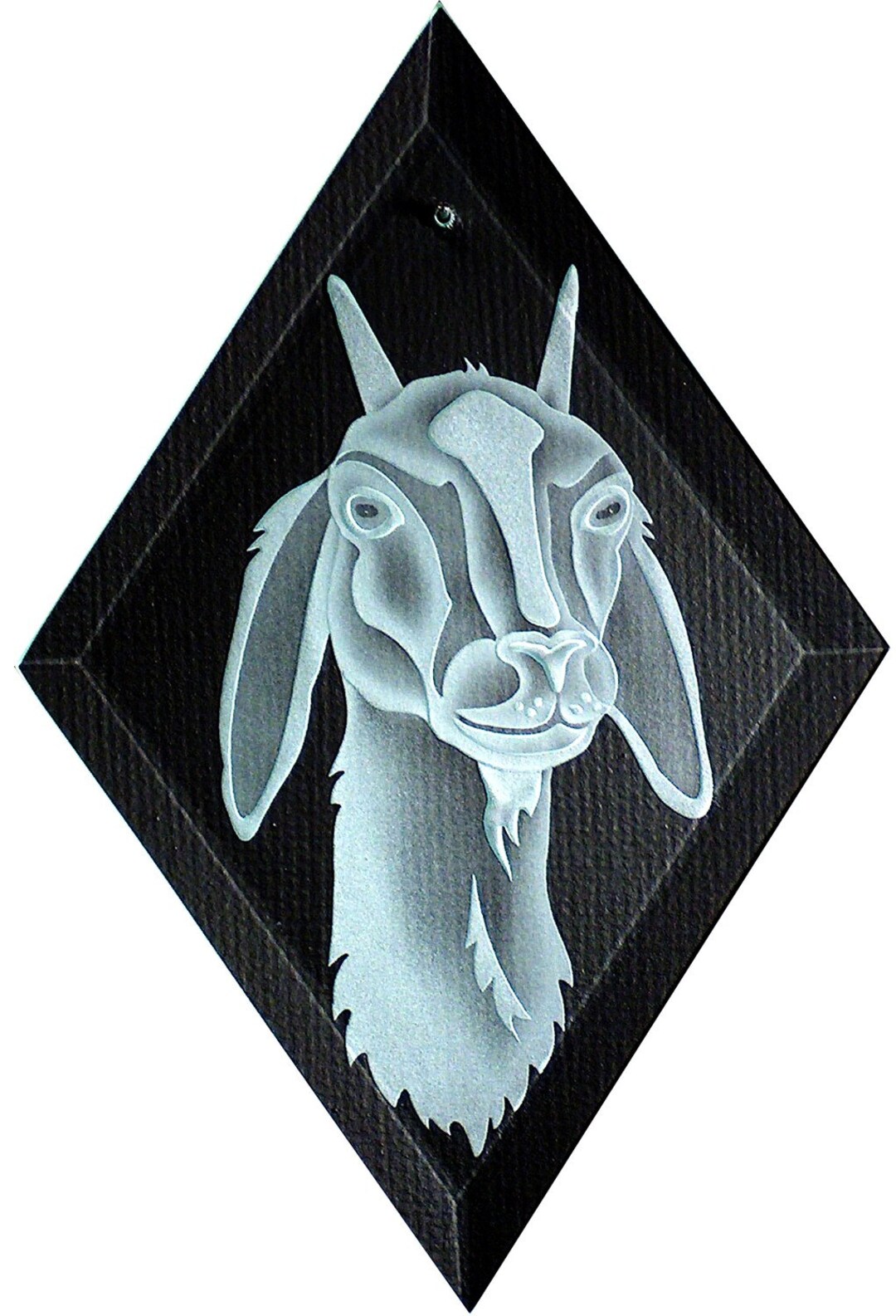 Carved Glass Goat Head Hanging Suncatcher - Etsy
