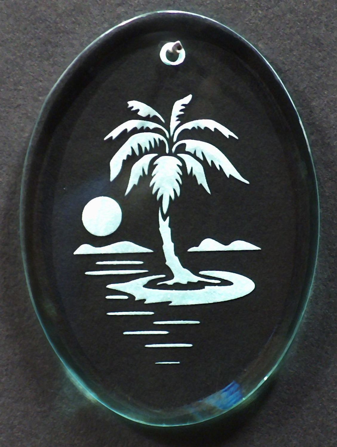 Carved Glass Palm Tree Ornament - Etsy
