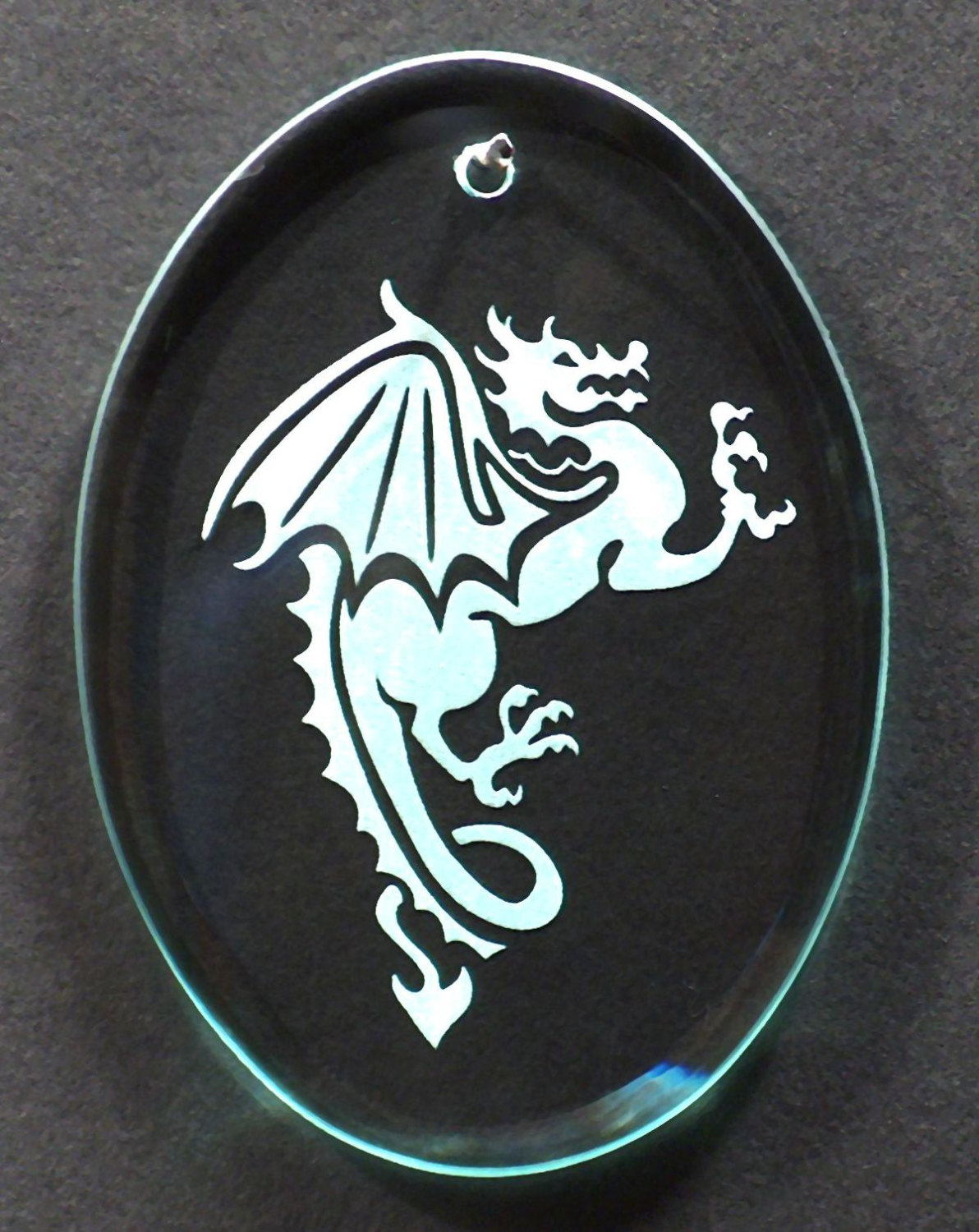 Carved Glass Medieval Dragon Ornament - Etsy
