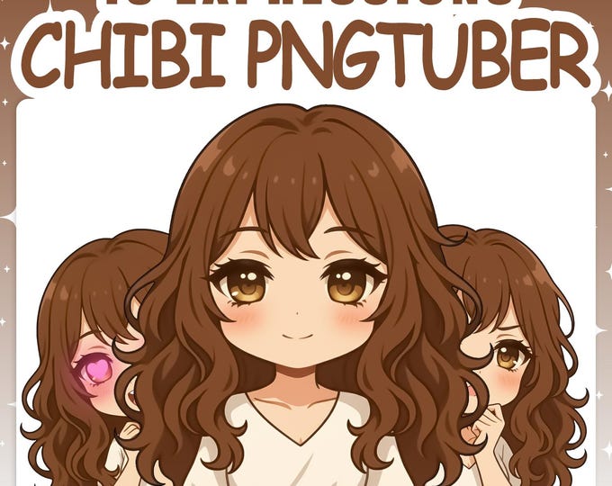 Pngtuber | Female 2D Vtuber Model With 10 Expressions for Twitch ...
