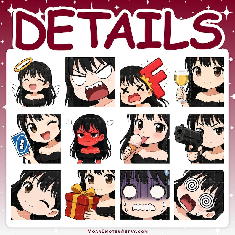 Twitch Emotes | Emote Pack With 50 Chibi Emotes for Twitch Stream ...