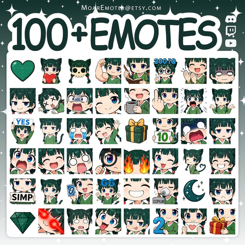 Anime Emotes, Twitch Emotes, Chibi Girl Emotes, Discord Emotes, Catgirl ...