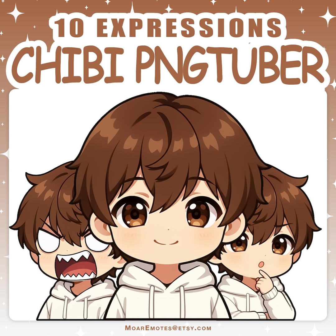 Pngtuber | Male 2D Vtuber Model With 10 Expressions for Twitch ...