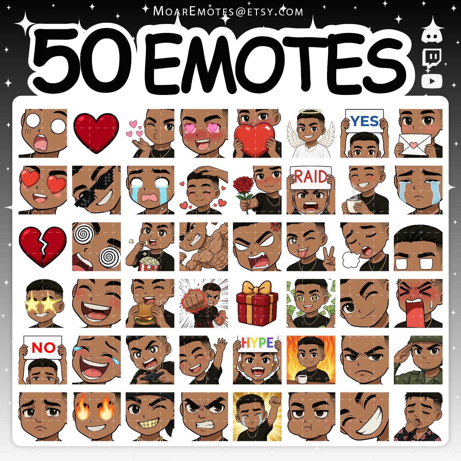 Twitch Emotes | Emote Pack With 50 Cool Emotes for Twitch Stream ...