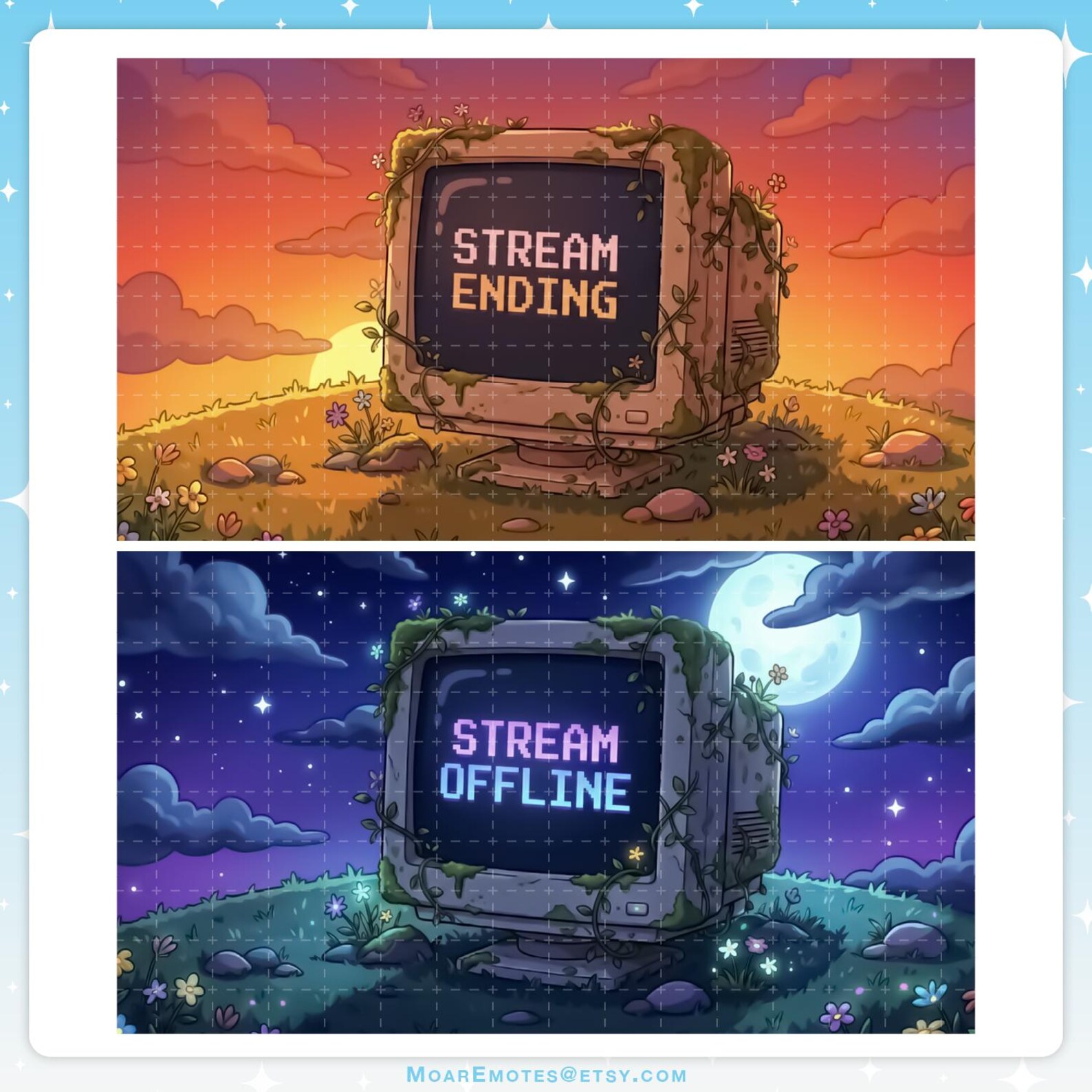 Twitch Overlay | Retro Twitch Scenes Set With Stream Starting Soon, BRB ...