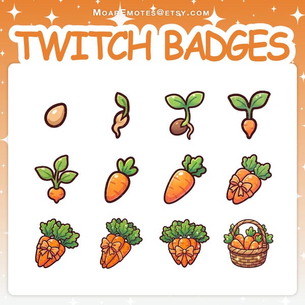 Carrot Stream Badges - Etsy