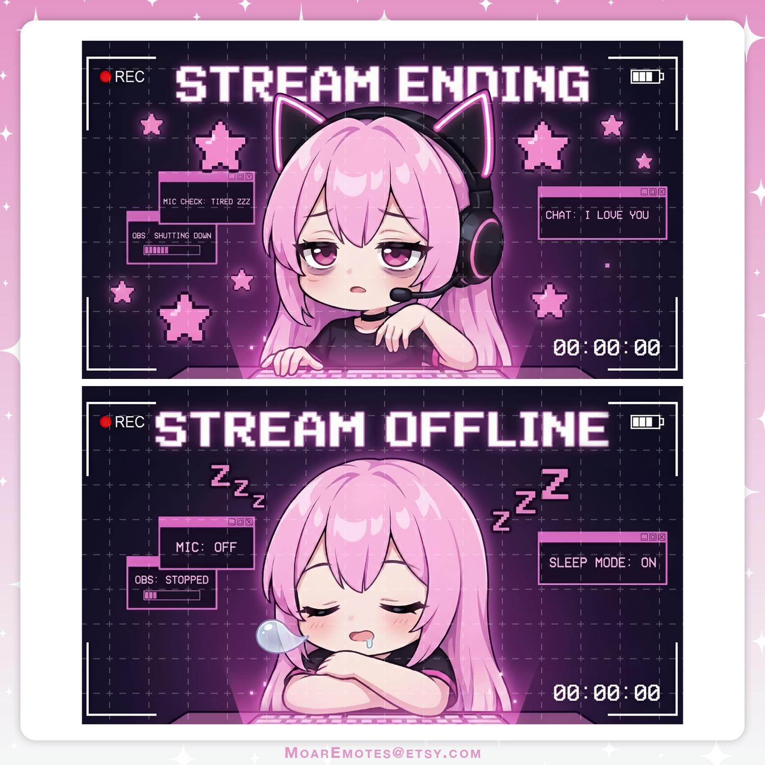 Twitch Overlay | Gamer Girl Twitch Scenes Set With Stream Starting Soon ...