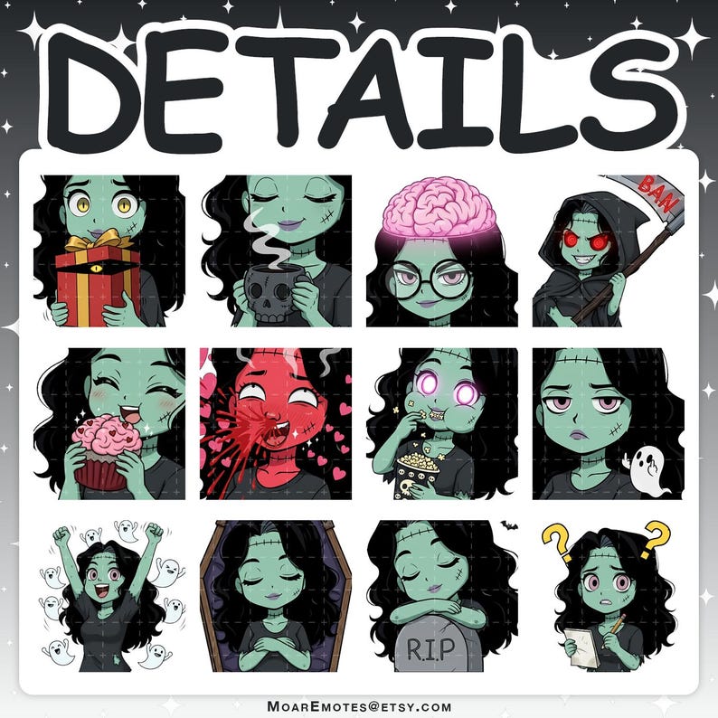 Twitch Emotes | Emote Pack With 50 Zombie Emotes for Twitch Stream ...
