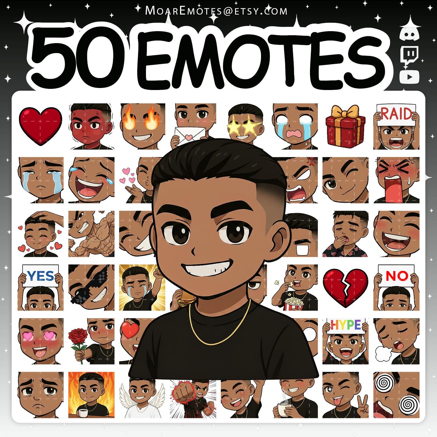 Twitch Emotes | Emote Pack With 50 Cool Emotes for Twitch Stream ...