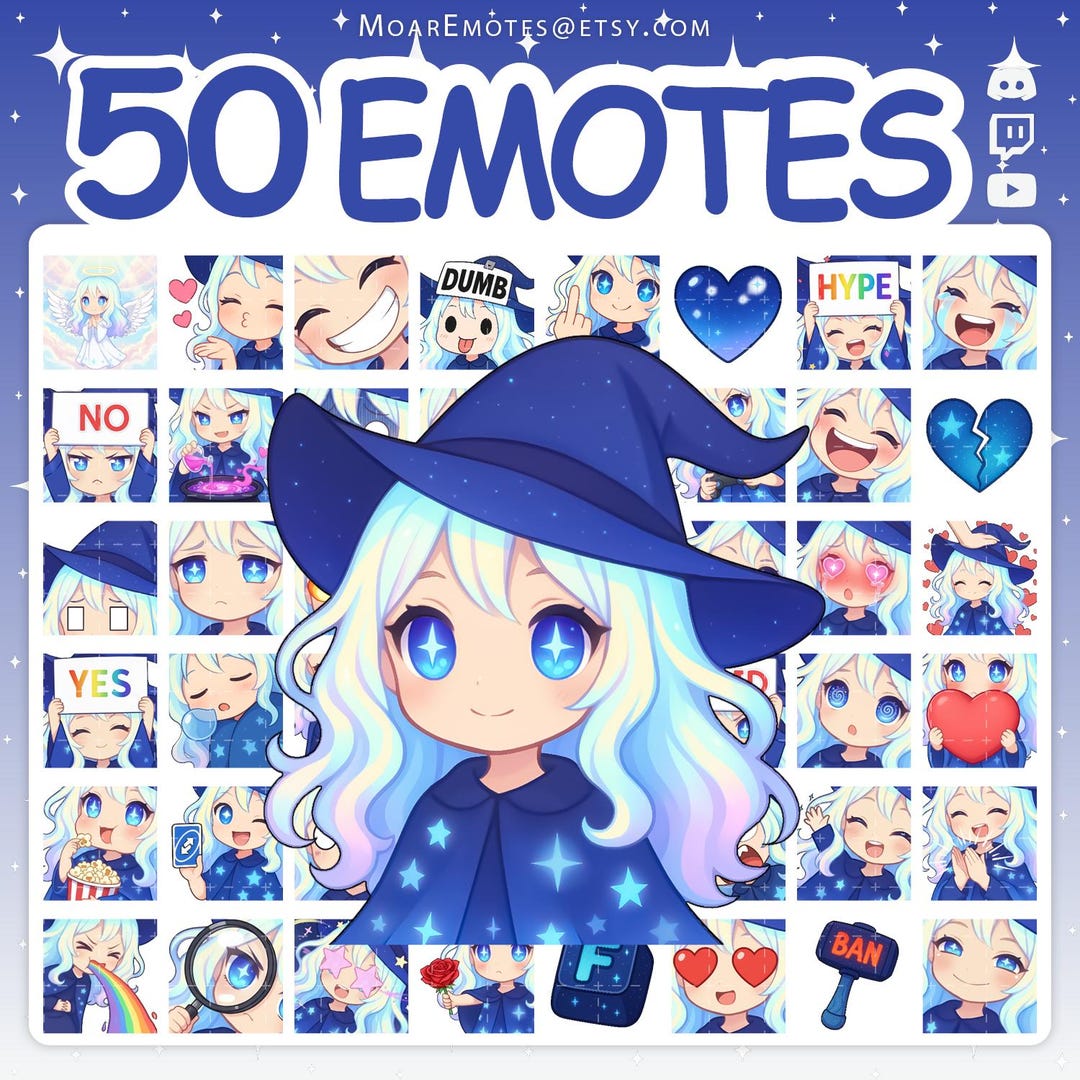 Twitch Emotes | Emote Pack With 50 Witch Emotes for Twitch Stream ...
