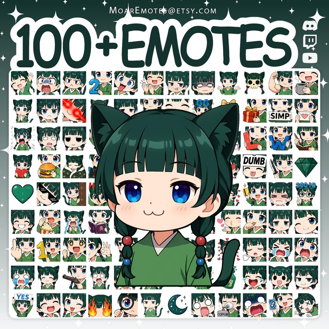 Anime Emotes, Twitch Emotes, Chibi Girl Emotes, Discord Emotes, Catgirl ...