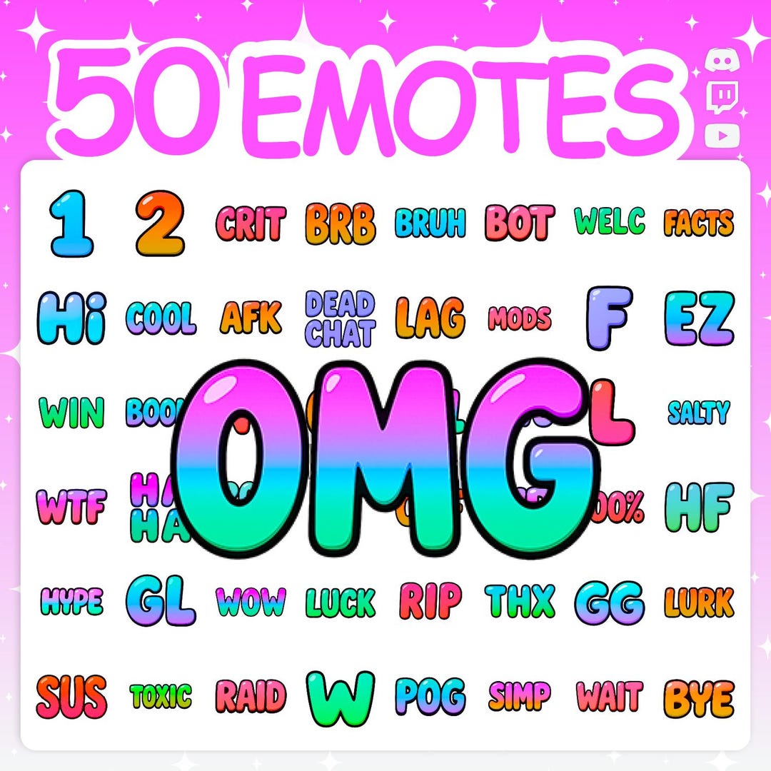 Twitch Emotes, Text Emotes, Discord Emotes, Cute Emotes, Meme Emotes ...