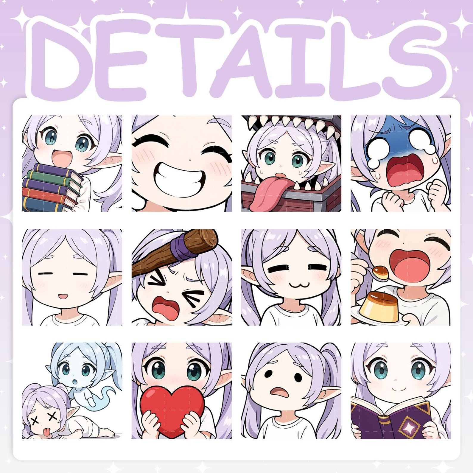 Anime Emotes, Mage Elf Emotes, Twitch Emotes, Chibi Girl Emotes ...